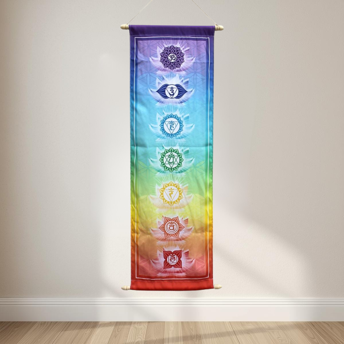 Chakra Print on French Crepe Banner (36x90cm) – Spirit and Stardust